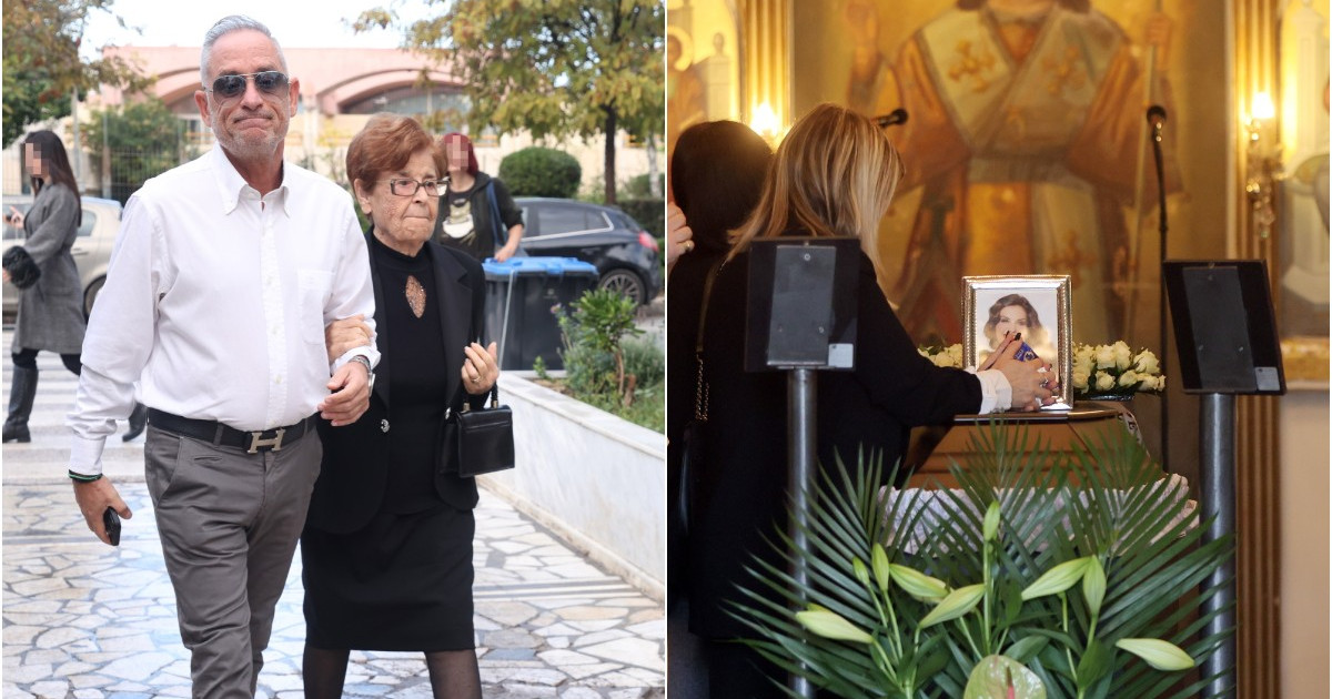 Συντετριμμένοι η μητέρα και ο αδελφός της Κάτιας Νικολαΐδου στην κηδεία της